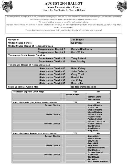 Memphis Flyer | ‘Your Conservative Voice’ Ballot